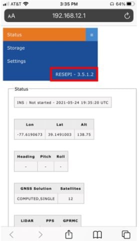 LIDAR firmware update